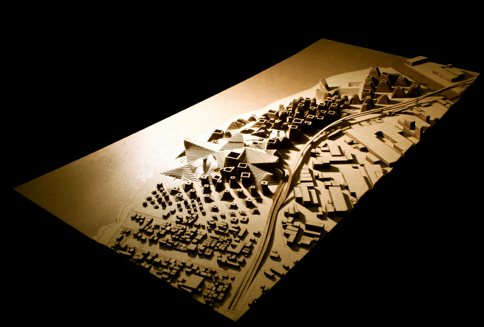 Architecture model in grey cardboard | cotter